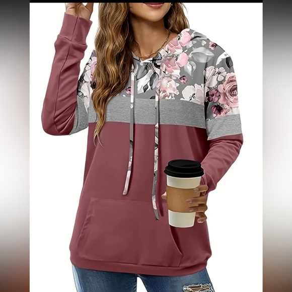 Tops | Pretty Color Block Hoodie | Poshmark